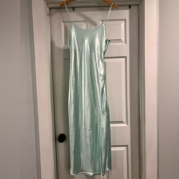 Double Zero | Dresses | Double Zero Blue Satin Maxi Dress | Poshmark